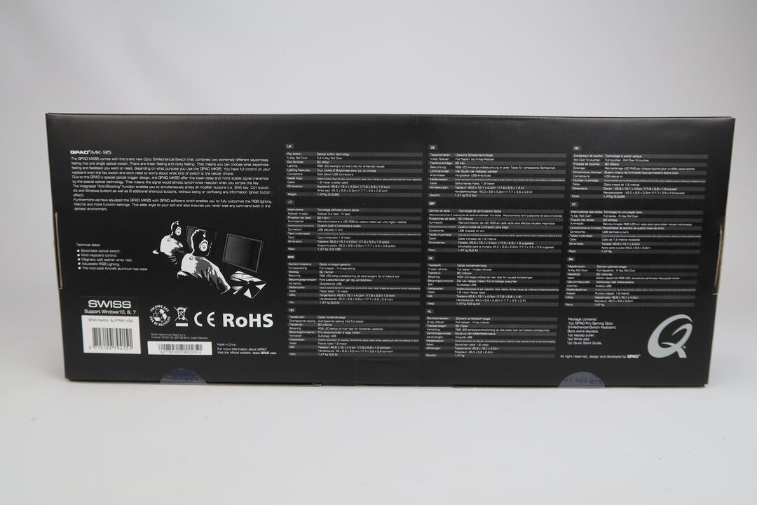 A7867 L723 - 2 stk. QPAD MK95 Pro Gaming Mechanical Switchable Keyboar