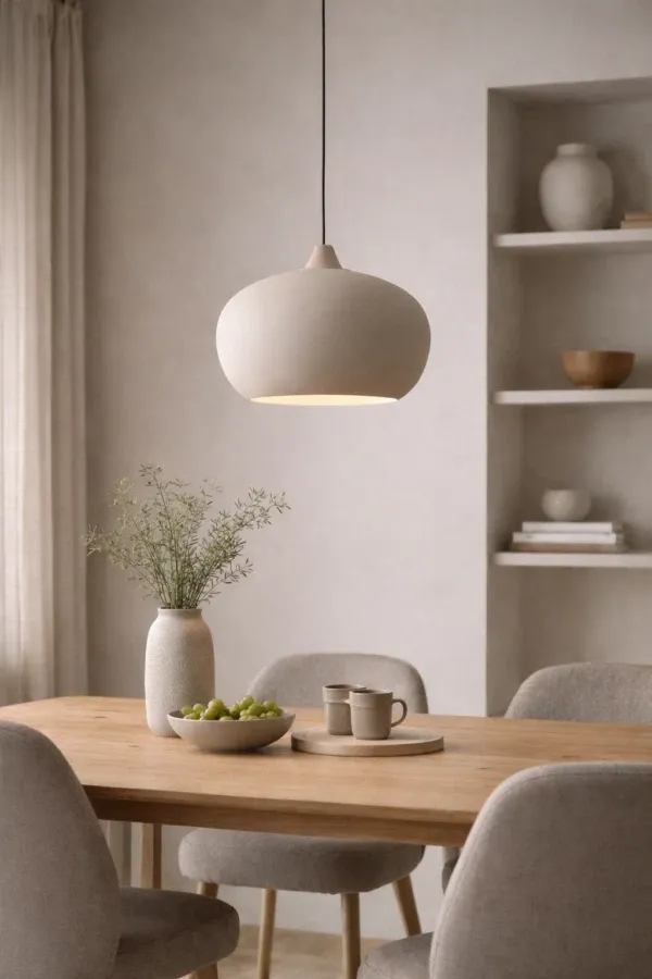 A8111 L24 - Frandsen cohen pendel ø30 cm mat beigei organisk design(ub