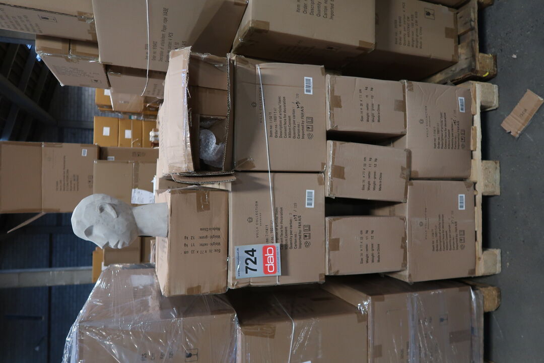 A8069 L724 - 76 stk. Figur Hoved Talvik Cement Grå H30