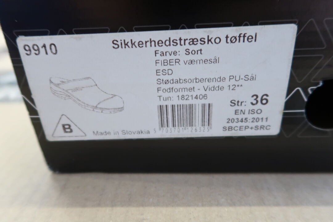 A8074 L149 - Sikkerhedssko Str. 36 BJERREGAARD Model: 9910